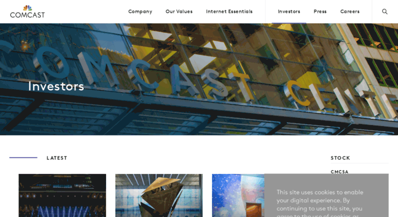 Access cmcsa.com. Investors | Comcast Corporation