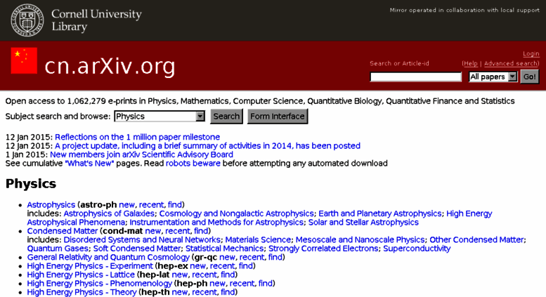 Access cn.arxiv.org. cn.arxiv.org e-Print archive mirror
