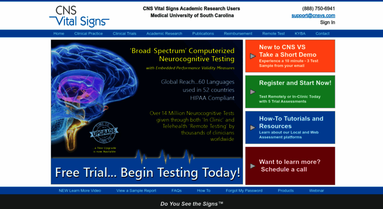 Access cnsvs.com. CNS Vital Signs - Computerized Neurocognitive ...