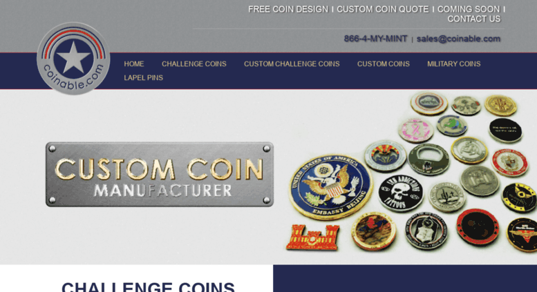 Access coinable.com. Custom Coin Makers, Coining Manufacturing, Custom Challenge Coins, Military ...