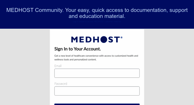 Access community.medhost.com. Home MEDHOST Community Login