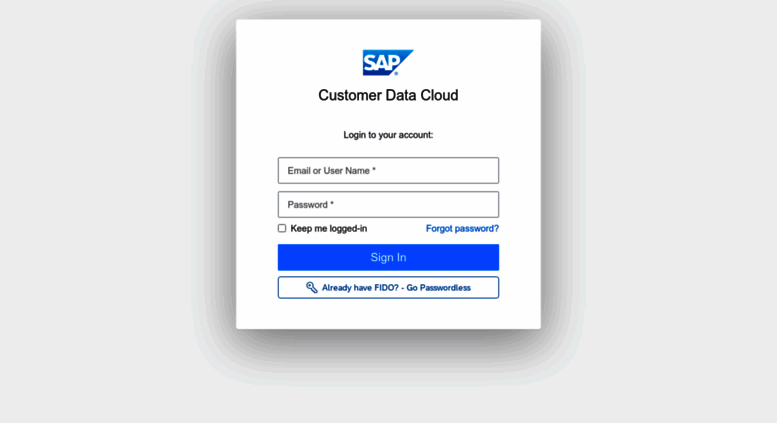 Access console.gigya.com. Login to SAP Customer Data Cloud