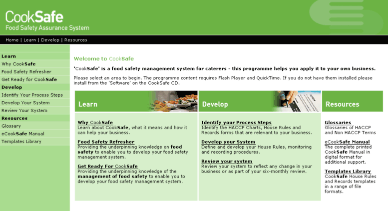 Access cooksafe.dumgal.gov.uk. Cook Safe, Food Safety Assurance System