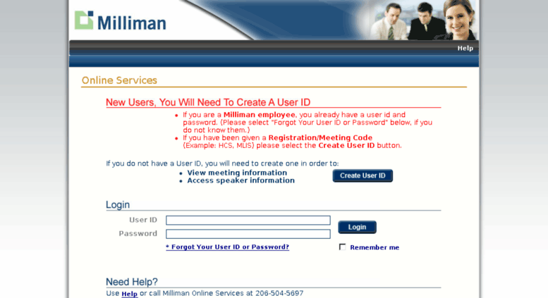 Access corporatemeetings.milliman.com.
