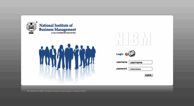 Access crm.nibmglobal.com. NIBM-National Institute of Business Management