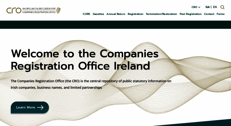 Access cro.ie. CRO - Companies Registration Office Ireland > Splash