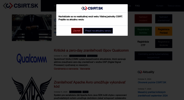 Access csirt.gov.sk. CSIRT.SK