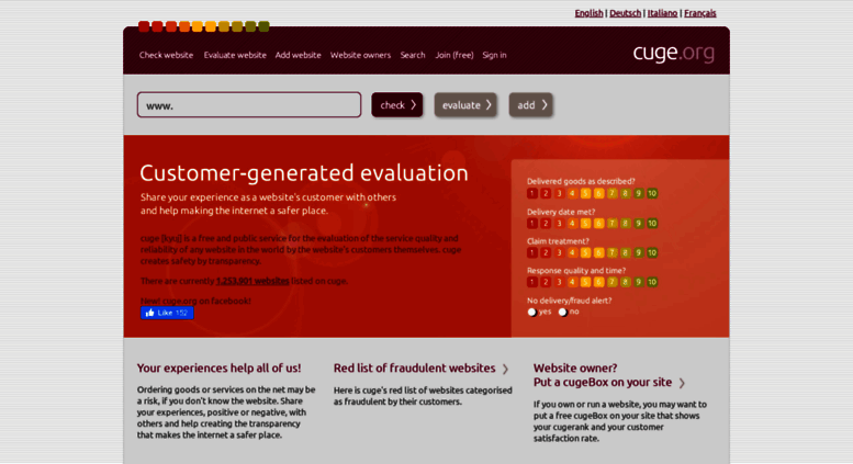 Access cuge.org. cuge | customer-generated website evaluation