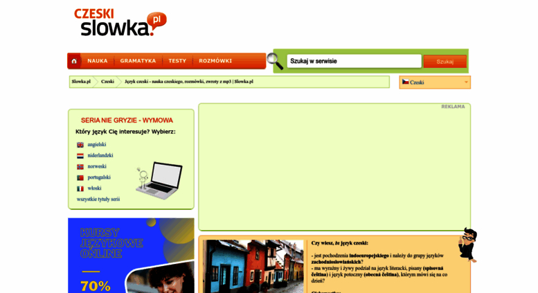 Access czeski.slowka.pl. Język czeski - nauka czeskiego, rozmówki ...
