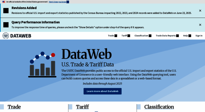 Access dataweb.usitc.gov. DataWeb