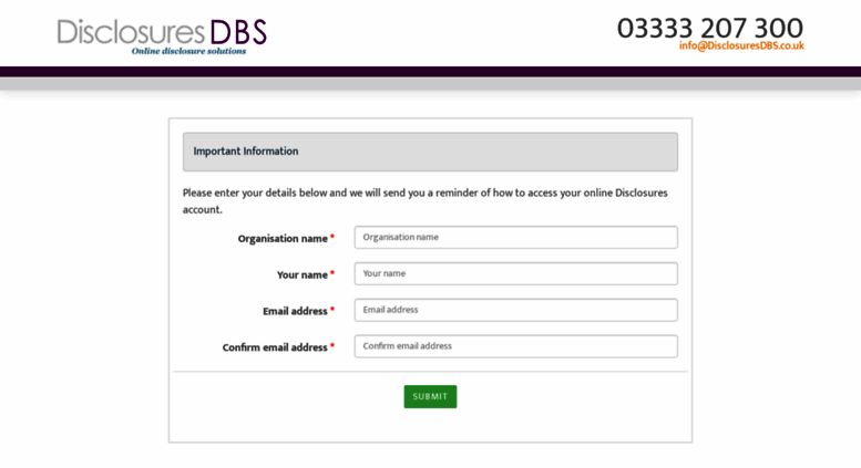 Access dbs.disclosures.co.uk. DisclosuresDBS
