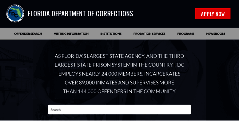 Access dc.state.fl.us. Florida Department of Corrections -- Homepage