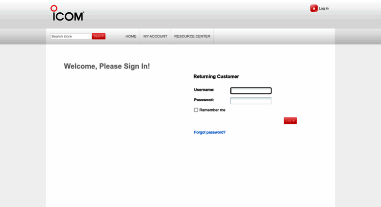 Access dealers.icomamerica.com. Icom America B2B. Login