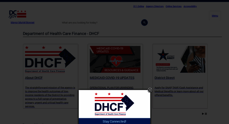 Access dhcf.dc.gov. | dhcf