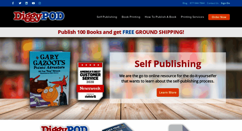 Access diggypod.com. Self-Publishing and Book Printing Company | DiggyPOD