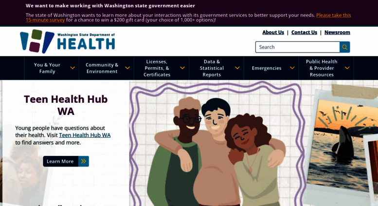 Access doh.wa.gov. Home :: Washington State Department of Health