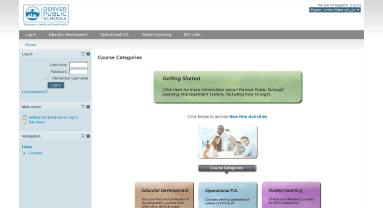 Access dpslms.dpsk12.org. DPS Moodle Learning Management System