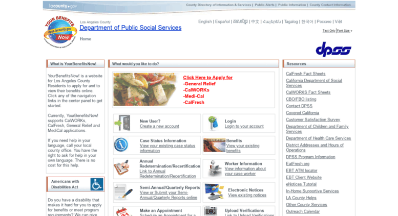 Access dpssbenefits.lacounty.gov. Los Angeles Department of Public ...