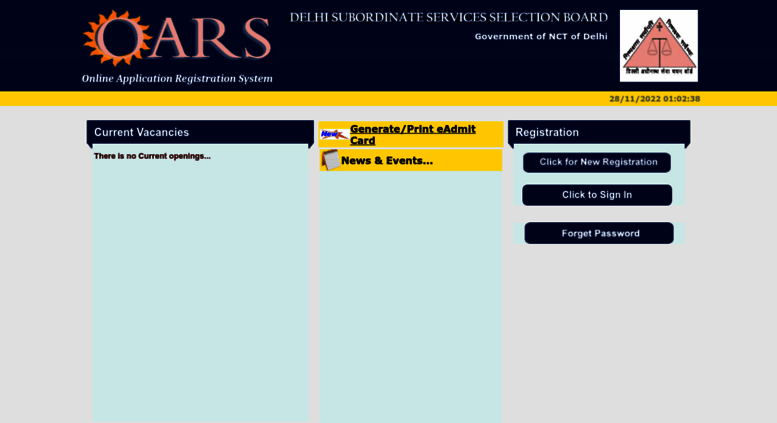Access dsssbonline.nic.in. Login