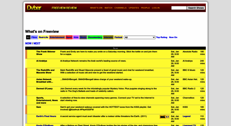 Access dvber.co.uk. What's on Freeview TV UK - Dvber