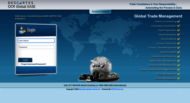 Access easehost.ocr-inc.com. OCR EASE Online Login