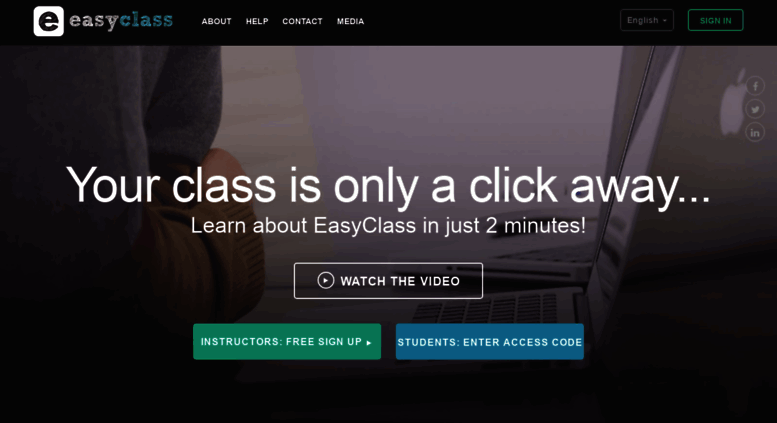 Access easyclass.com. Easyclass | Create your digital classroom for free...