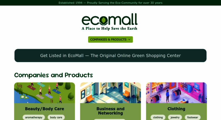 Access ecomall.com. Earth Friendly Products - Green Shopping