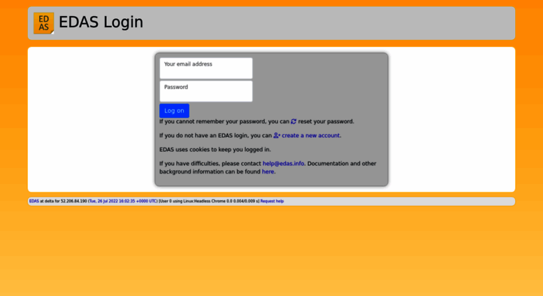 Access edas.info. EDAS Login