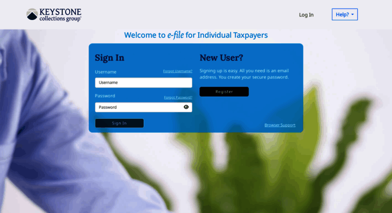 Access efile.keystonecollects.com.