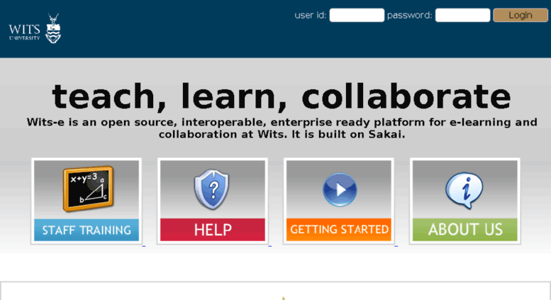 Access elearn.wits.ac.za. Redirecting to /portal