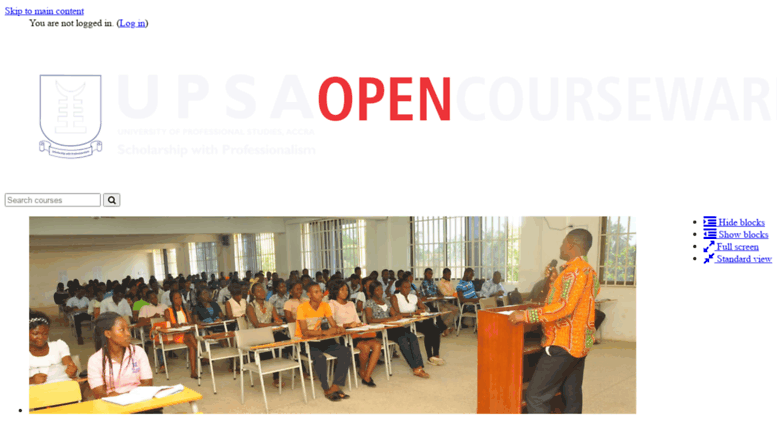 Access elearning.upsa.edu.gh. UPSA Learning Management System