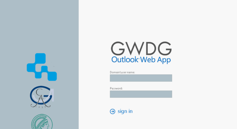 Access email.gwdg.de. Outlook
