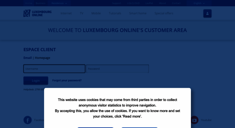 Access email.internet.lu. Espace client - Luxembourg Online