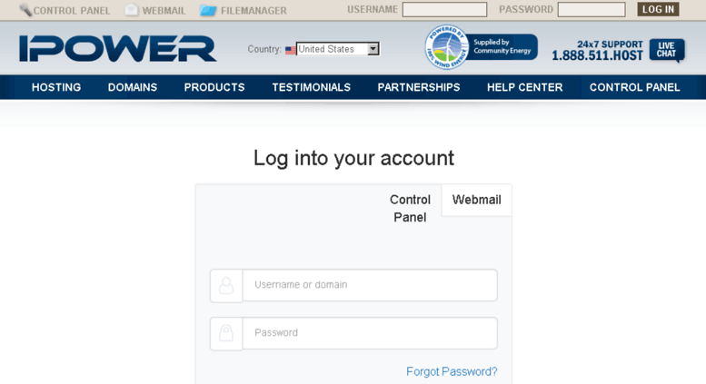Access email.ipower.com. IPOWER Login