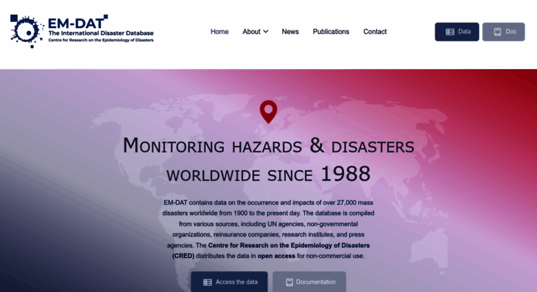 Access emdat.be. EM-DAT | The international disasters database