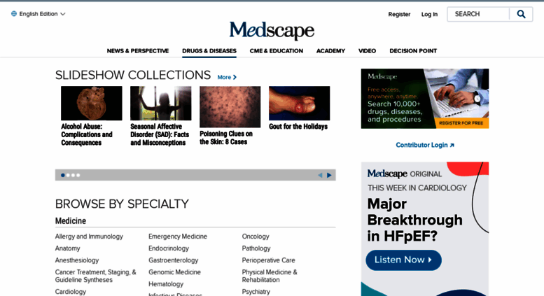 Access emedicine.medscape.com. Diseases & Conditions - Medscape Reference