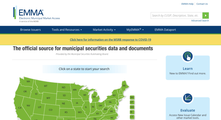 Access emma.msrb.org. Municipal Securities Rulemaking Board::EMMA