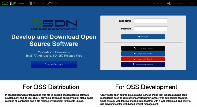 Access en.sourceforge.jp. Develop and Download Open Source Software - OSDN