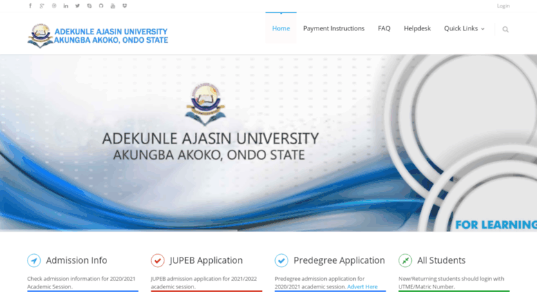 Access eportal.aaua.edu.ng. Adekunle Ajasin University, Akungba Akoko ...