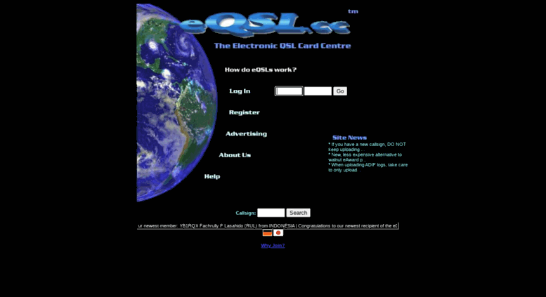 Access eqsl.net. eQSL.cc - The Electronic QSL Card Centre