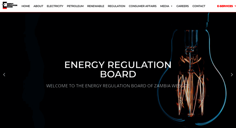 Access erb.org.zm. Welcome to the Energy Regulation Board of Zambia Website