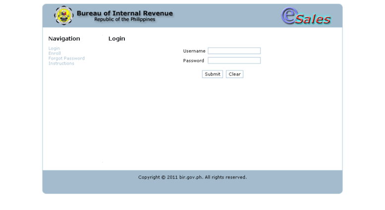 Access esales.bir.gov.ph. Apache Tomcat