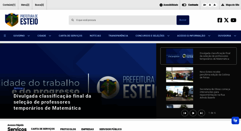 Access esteio.rs.gov.br. Prefeitura Municipal de Esteio - Página inicial