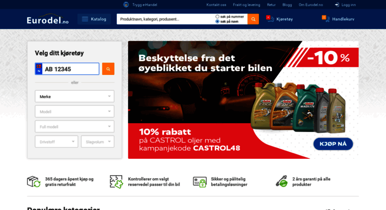 Access eurodel.no. Norsk nettbutikk - Bildeler på nett - Eurodel.no