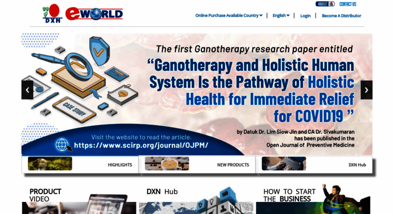 Access eworld.dxn2u.com. DXN e-World