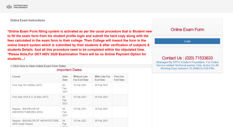 Access exam2.unipune.ac.in. Student Login:Exam Form Online