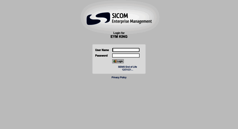Access eym.sicomasp.com. SICOM Systems - EMS
