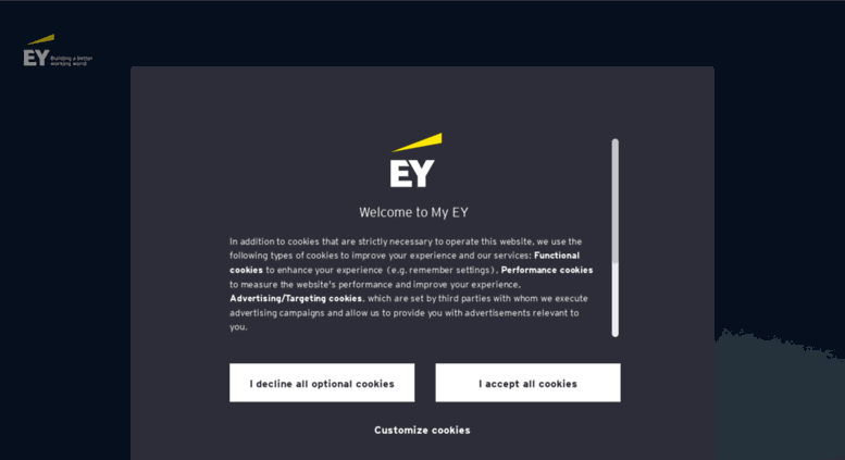 Access eyonline.ey.com. EY login – My EY
