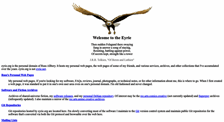Access eyrie.org. The Eyrie