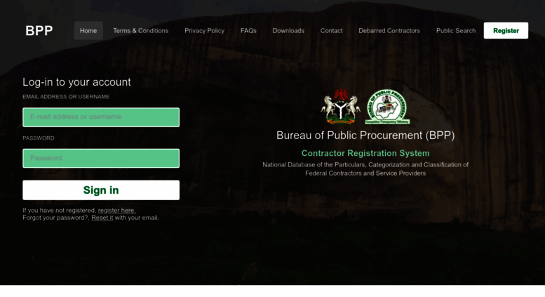 Access federalcontractors.bpp.gov.ng. BPP - Bureau of Public ...